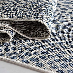 Unique Loom Outdoor Collection Area Rug - Cape Town (6' 1' x 9' Rectangle, Blue/ Olive)