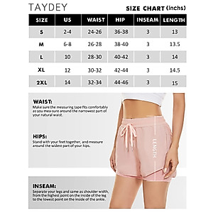 Taydey Women's Quick-Dry Running Workout Sports Shorts(Black L)