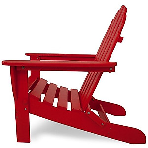 POLYWOOD AD5030SR Classic Folding Adirondack Chair, 38.5" H x31.25 W x 33.5" D, Sunset Red