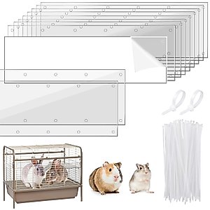 UNIFAMILY 10 Pcs Pet Cage Edge Liner Clear Urine Guard Side Lining, 14" x 4.5" Anti-Urine Splash Sheet for Ferret Rabbits Chinchilla Hamster Hedgehog Rat Critter Nation Cage Liner, Guinea Pig Liners
