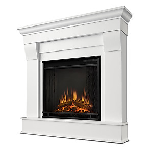 Real Flame 5950E Chateau Corner Electric Fireplace, Small, White