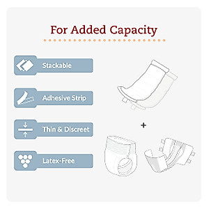 Tranquility TopLiner Disposable Booster Pads, Super (15" x 4.25") Flow-Through Design with Adhesive Strip for Max Absorption, Adult Unisex, 200ct Case