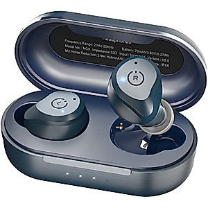 TOZO NC9 Hybrid Active Noise Cancelling Wireless Earbuds, in Ear Headphones IPX6 Waterproof Bluetooth 5.3 Stereo Earphones, Immersive Sound Premium Deep Bass Headset Royal Blue
