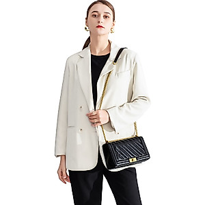 Anna&Yoyo Quilted Crossbody Bags for Women, Lightweight PU Leather Lady Shoulder Purses, Trendy Designer Shoulder Bag with Chain Strap…