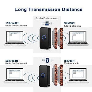 2D Bluetooth Barcode Scanner Wireless Bar Code Scanner QR 3-in-1 Bluetooth/USB Wired/2.4G Wireless Barcode Reader 1D QR Code Scanner for Inventory Code Image Reader for Tablet iPhone iPad Android PC