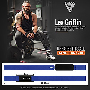 RDX Lifting Wrist Straps for Weightlifting, 5MM Neoprene Padded Anti Slip 60CM Hand Bar Support Grips, Strength Training Equipment Heavy Duty Workout Bodybuilding Powerlifting Gym Fitness, Men Women
