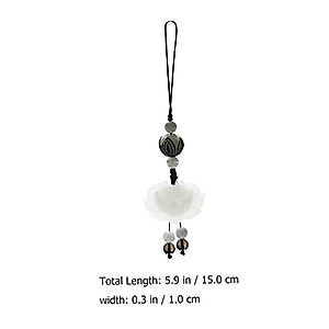Hemobllo Jade Key Chains 2Pcs Hand- Woven Lotus Jade Key Rings Charms Decorative Keychains Phone Hanging Ornament for Kids Toy Home Decoration
