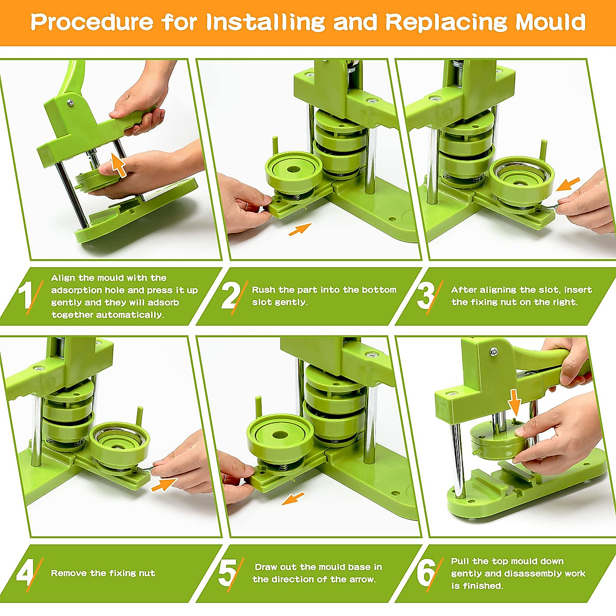 Alldeer Pin-Maker-Machine 1.25+2.28 inch (32+58mm), Button Maker Machine Multiple Sizes with 300 Sets Button Supplies for Kids, Badge Maker Machine DIY Gift Pin Press Kit