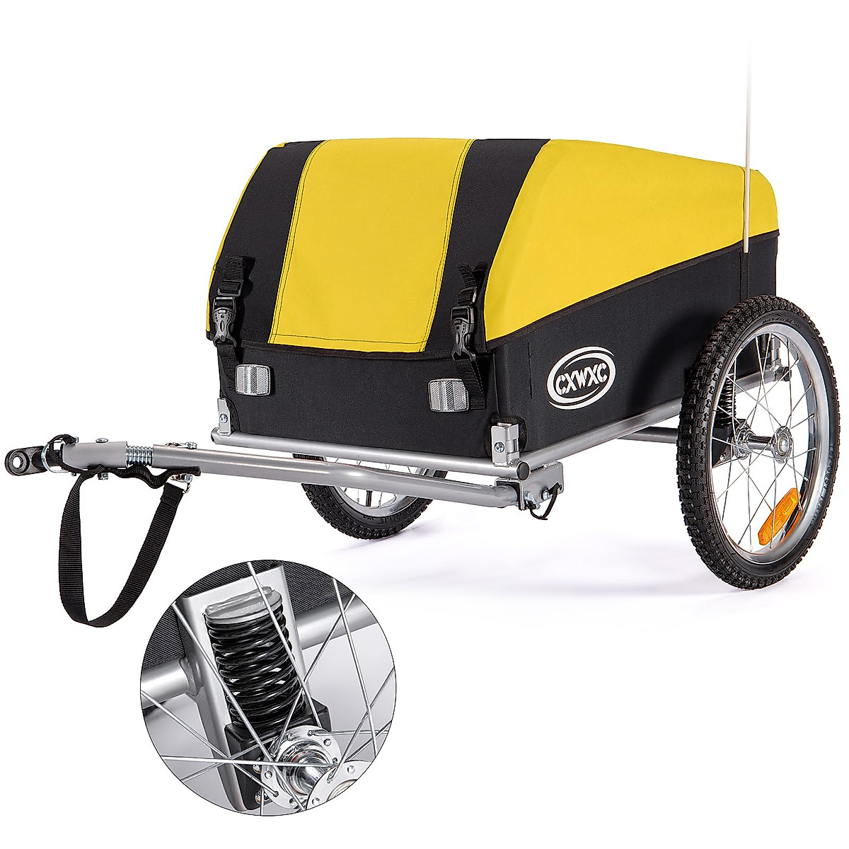 Bike Cargo Trailer, Foldable Frame 88 lbs Max Load, 16'' Quick-Release Wheel, Not for Kids or Animals