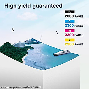 TESEN 201X CF400X (with New Chips) Remanufactured Toner Cartridge Replacement for HP 201X CF400X for HP Color Pro M252n M252dw MFP M277n M277dw M277c6 M274n (Black, 4PK) Green Series