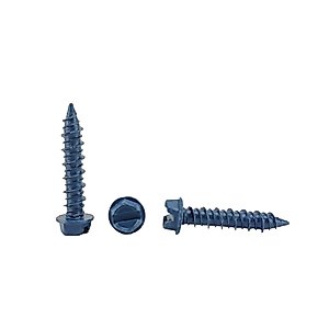 Chenango Supply 1/4 x 1-1/4" Hex Head Concrete Screw Anchor. 100 Pieces with Drill Bit (Miami-Dade Compliant) (1/4 x 1-1/4)