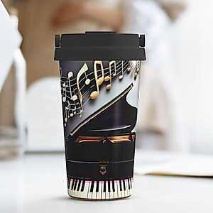 WANGZHAO Music Note Pianos Print Double Wall Stainless Steel Vacuum Insulated Tumbler Cup Home Thermal Cup