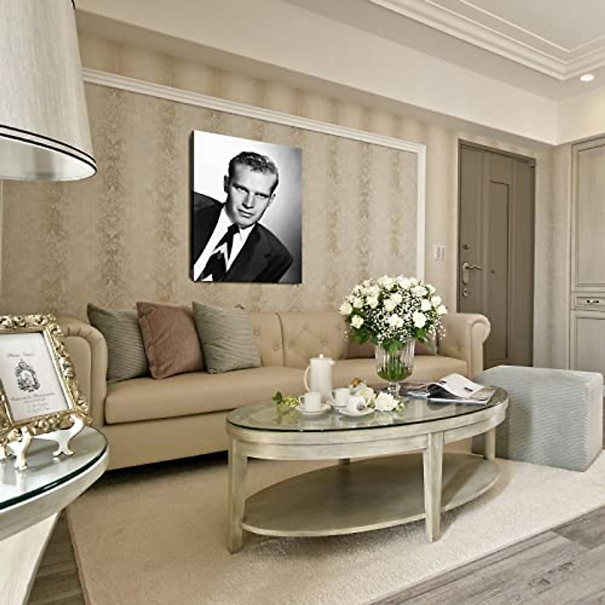 CHARLTON HESTON Canvas Prints Poster Wall Art For Home Office Decorations With Framed 10"x8"