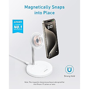 Anker Wireless, PowerWave 2-in-1 Magnetic Charging Stand Lite with USB-C Cable for iPhone 14/14 Pro/14 Plus/14 Pro Max/13/13 Pro /13 Pro Max, AirPods 2/Pro (No AC Adapter)