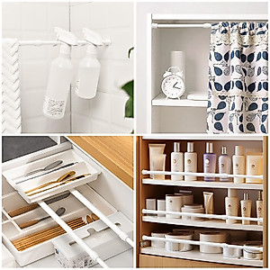 2PCS White Tension Rod Spring Curtain Rods 16 to 28 Inch Expandable Curtain Rod Spring Curtain Rod Spring Rods Tensions Rod Tension Curtain Rods spring tenstions curtain rod