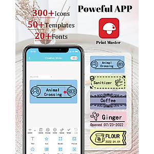 Phomemo D50 Label Maker with 3 Rolls Transparent Adhesive Label 24mm*6mm