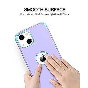 BENTOBEN iPhone 13 Mini Case, Phone Case iPhone 13 Mini, Heavy Duty 2 in 1 Full Body Rugged Shockproof Protection Hybrid Hard PC Bumper Drop Protective Girls Women Boy Men Covers, Purple/Mint