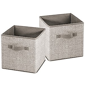 iDesign InterDesign Fabric Closet Organizer Clothing, Blankets, Accessories, Pack of 2, Gray Aldo Storage Cube-Small (Set of 2), Large, 2 Piece
