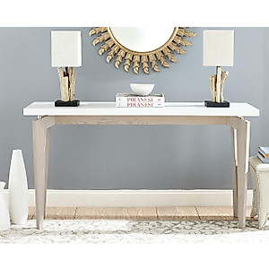 Safavieh Home Collection Josef Mid-Century Modern White and Dark Brown Console