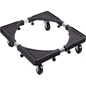 LinaLife Adjustable Washing Machine Base Fridge Undercarriage Stand Bracket 23" Multi-functional Movable Furniture Dolly Roller Mobile Base 4 Swivel Wheels for Drier, refrigerator stand