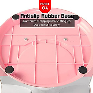 Letusto Shaved Ice Maker - Slushie Machine Use Normal Refrigerator Ice Cubes, with Stainless Steel Blades for Snow Cone, Cocktails and Snow Flakes, Bingsu Ice Shaver (Pink)