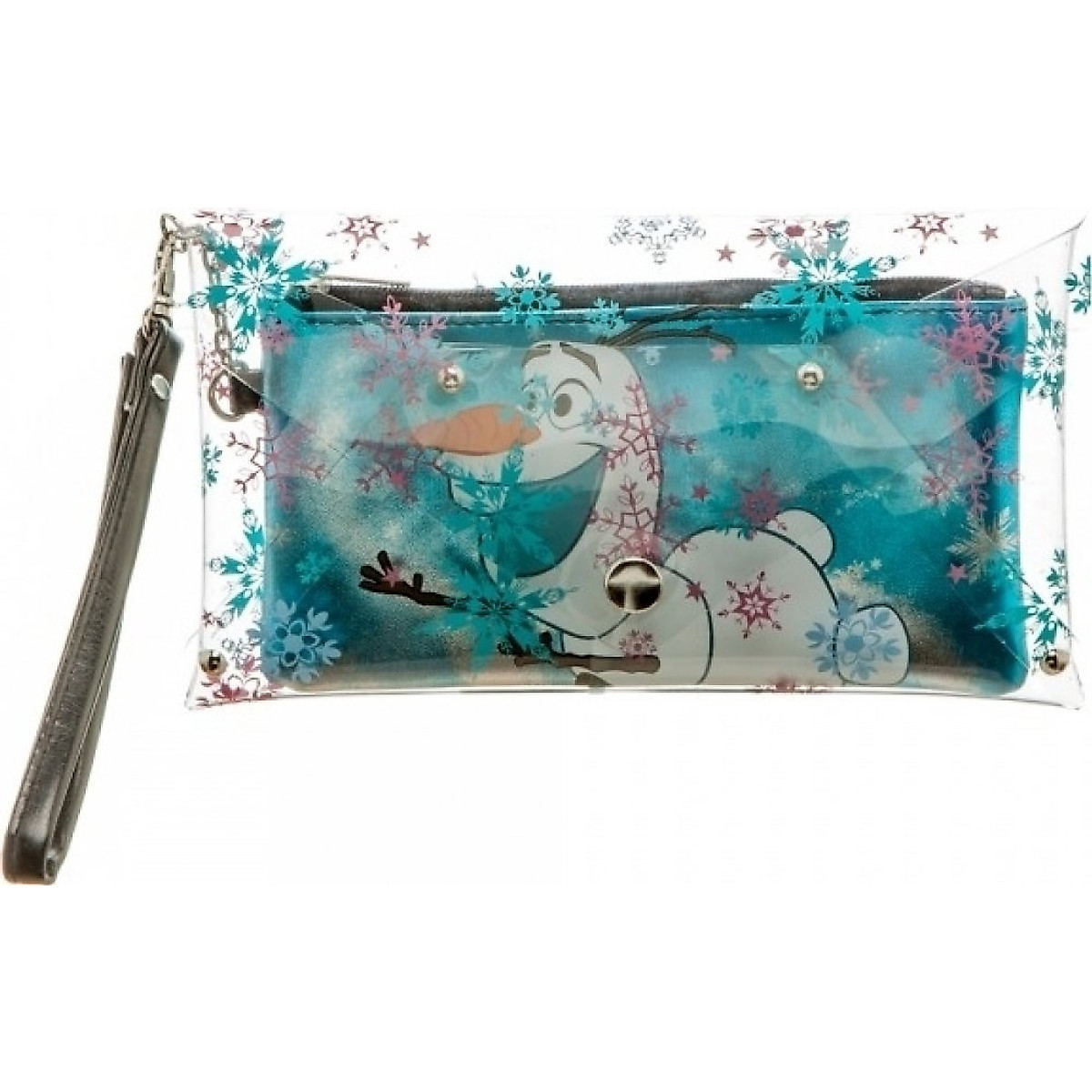 Disney Envelope Wallet Frozen Olaf Clear w/Wristlet Bag New Toys gw37w0dsp