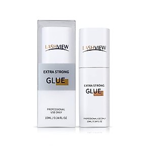 LASHVIEW Eyelash Extension Glue,Lash Extension Glue,Precise Drop Technology Glue,Accurate 0.03ml Per Drop,Maximum Bonding Power,1 Sec Dry Time,Long-Lasting Time,10ml