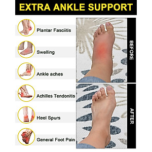 Copper Ankle Compression Socks for Women & Men - Plantar Fasciitis Arch Support Running Socks for Athletic Large-X-Large