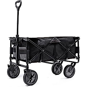 BLACK+DECKER Utility Wagon, Collapsible / Folding Wagon, Black (BDSTCTBK01)