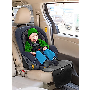 Car Seat Protector by Lebogner - “2 Pack” Luxury Anti-Slip Mat Cover Protector to Keep Clean and Protect Your Auto Leather and Upholstery Seats from Damage, Includes 2 Handy Mesh Storage Pockets