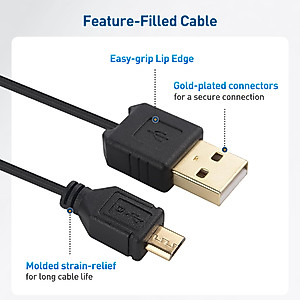 Cable Matters 2-Pack Retractable Micro USB Cable - 2.5 Feet