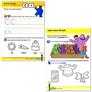 Sesame Street Workbooks Preschool (Set of 4 Workbooks -- Alphabet with Elmo, Letter Sounds, Numbers and Colors)