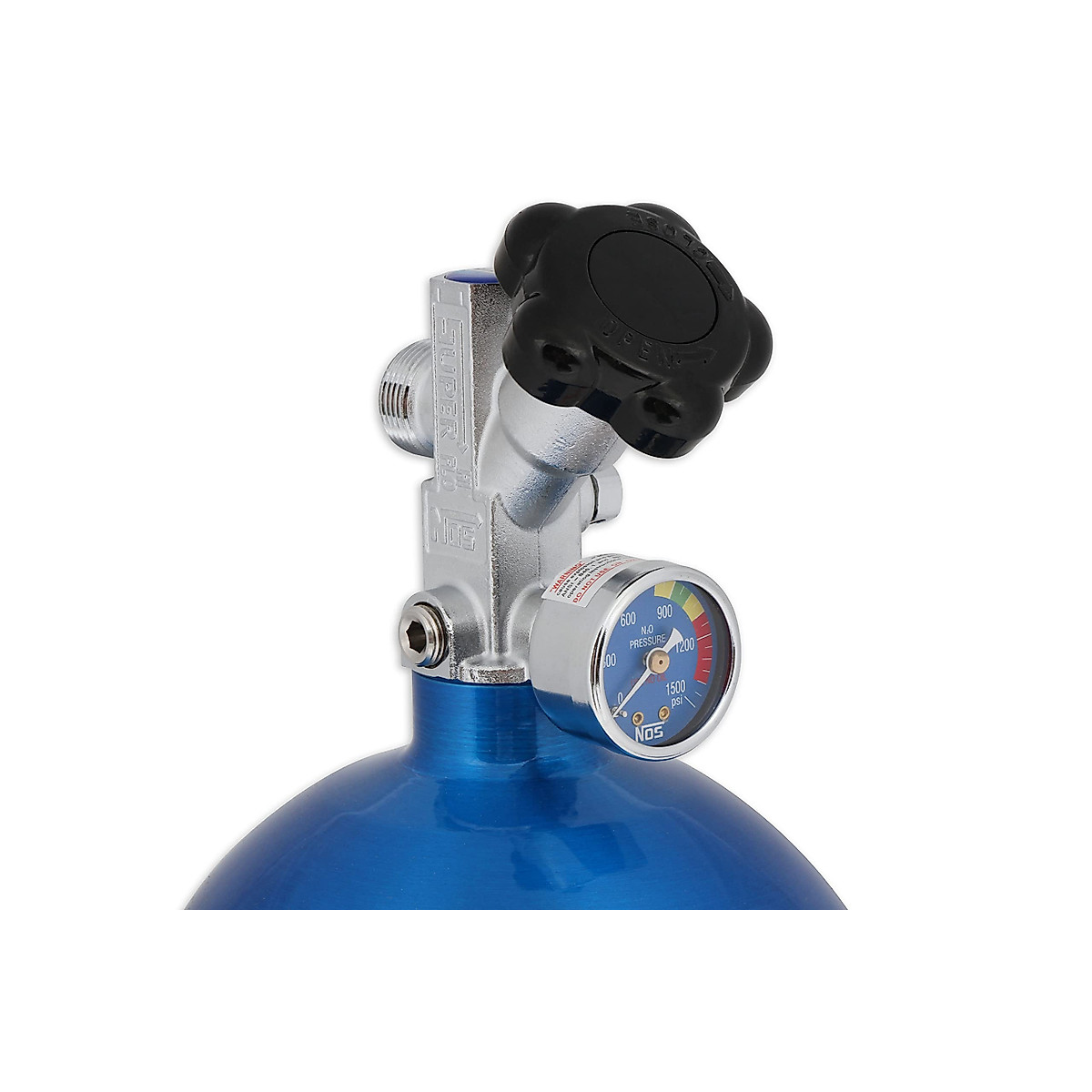 NOS 14750NOS Electric Blue Aluminum 15-pound Nitrous Bottle with Hi-Flow Valve