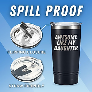 Onebttl Awesome Like My Daughter Mug Tumbler Coffee Cup, Gifts for Father's Day, Birthday, Christmas from Daughter, Wife, Stainless Steel Travel Mug 20oz