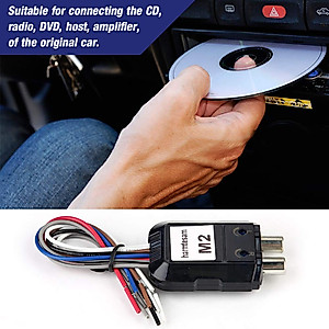 Suuonee Audio Converter, Car Stereo Subwoofer 2 Channel High to Low Audio Converter with Power Amplifier Control Wire, Black