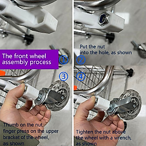 Kallwong Deluxe Shopping Carts for Groceries Foldable,Stair Climbing Heavy Duty & Lightweight Utility Cart with Waterproof Liner Basket, Elastic Cord for Luggage,Laundry,Camping,Transport (Golden)