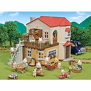 Calico Critters Red Roof Country Home - Dollhouse Playset with Figures, Furniture and Accessories for Ages 3+