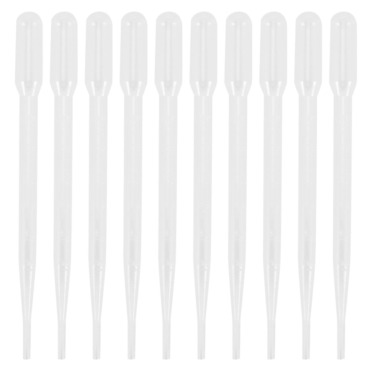Srutueo 10pcs 3ML Disposable Plastic Eye Dropper Set Transfer Graduated Pipettes