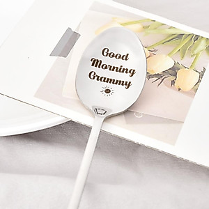 Grammy Spoon Gifts from Grandchildren Grandkids, Nana Grandma Grandmother Christmas Birthday Gift for Grammy Good Morning Grammy Spoon for Nana Grandma Coffee Tea Lover Gift Spoon for Women