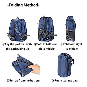KEYDUACU Unisex foldable backpack portable backpack hiking travel backpack wear-resistant waterproof backpack outdoor sports backpack(blue)