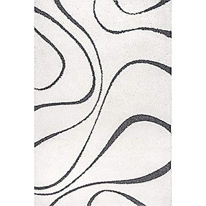 nuLOOM Carolyn Cozy Soft & Plush Shag Area Rug, 7 ft 10 in x 10 ft, Beige