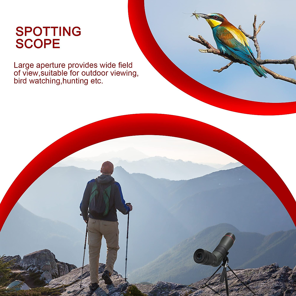 Astromania 16-48x65AE 45 Degree Angled Spotting Scope with Tripod, Carry Bag, Scope for Camping Bird Watching Wildlife Scenery