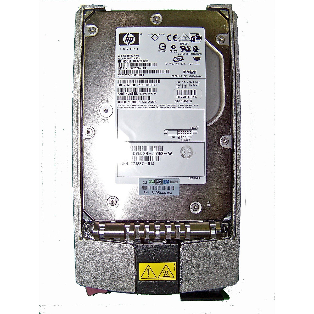 Hp 72gb 15k Scsi Wide U320 Hard Drive + Tray 72.8gb 360209-004 Bf07288285 Tray