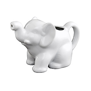 HIC Elephant Creamer with Handle, Fine White Porcelain, 9-Ounces