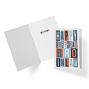Sweet and Funny Birthday Card For Brother In Law, Large 5.5 x 8.5 Greeting Card - Brother In Law Birthday Card, Birthday Cards Brother In Law - Karto - Bro In Law
