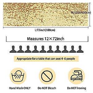 12 Packs 12 X 72 Inch Sequin Table Runner Glitter Dining Table Runner for Birthday Wedding Engagement Bridal Baby Shower Bachelorette Holiday Celebration Party Supplies Decorations (Champagne Gold)