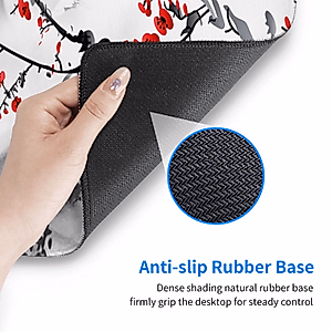 Watercolor Cherry Blossom Mouse Pad 31.5x11.8 Inch Pink Full Desk Japanese Sakura Mousepad Extended Large Non-Slip Rubber Base Waterproof Big Keyboard Mat with Stitched Edges for Gaming and Office