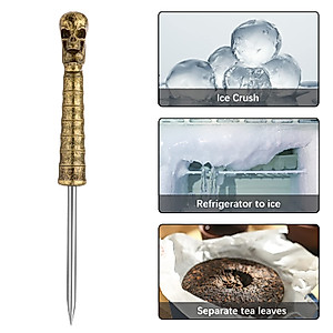 MUMIAO Bottle Opener, Stainless Steel Ice Pick with Safety Cover, Pick Tool for Breaking Ice, Non-slip Zinc Alloy Handle for Kitchen, Bars, Bartender, Camping (Bronze)