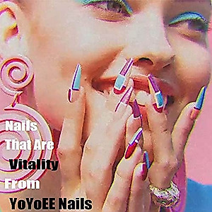 YoYoee Coffin Press on Nails-Nude Short Fake Nails Acrylic Full Cover Natural False Nails for Women and Girls 24Pcs (Various3)