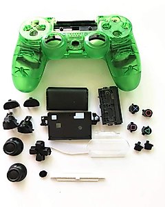 Full Set Protect Housing Shell Buttons Cover Case for PS4 Slim Pro for Playstation 4 DualShock 4 Slim Pro 4.0 JDS-040 JDM-040 Wireless Controller Clear Green